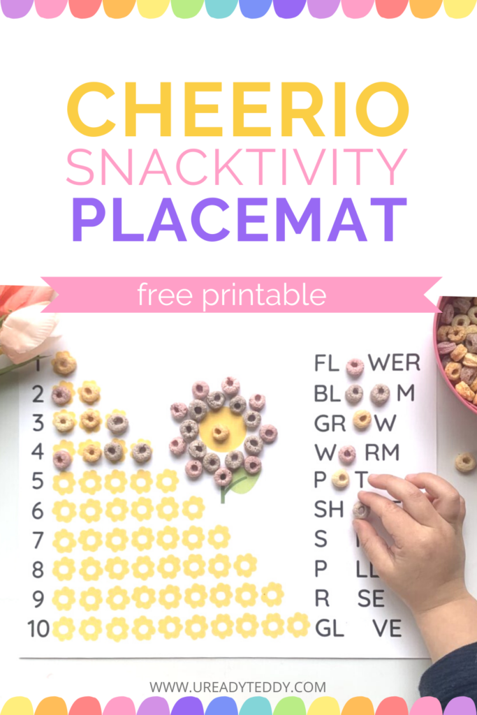 Cheerio Snacktivity Placemat- Garden (Free Printable) • U Ready, Teddy?