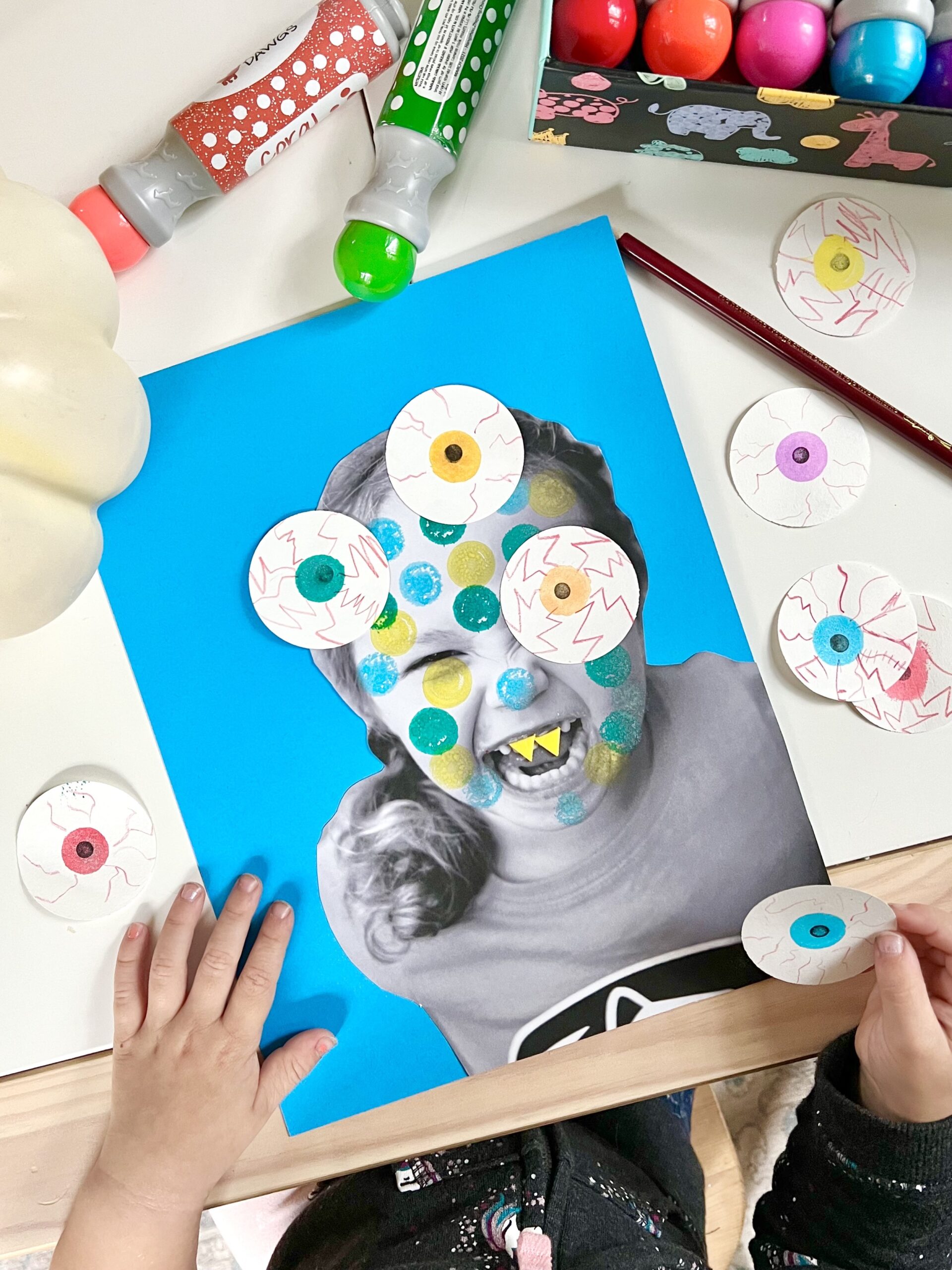 Dot Marker Monster Portrait Process Art • U Ready, Teddy?